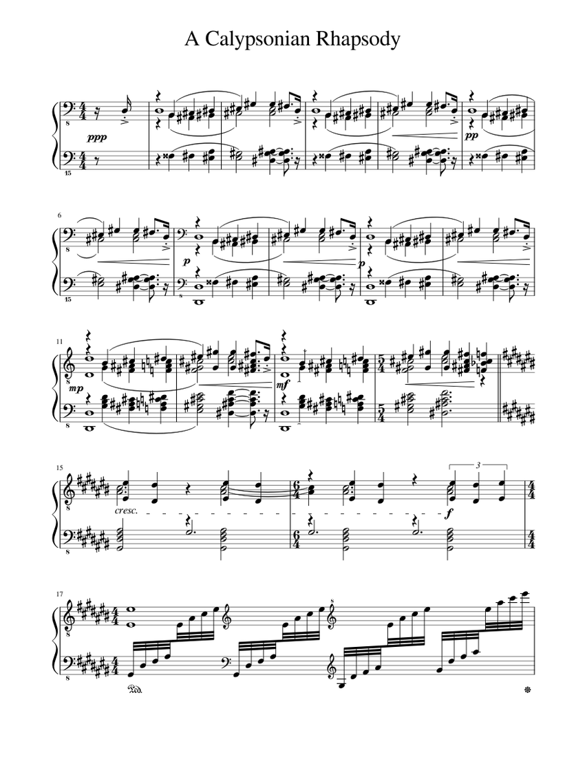 A Calypsonian Rhapsody - piano tutorial