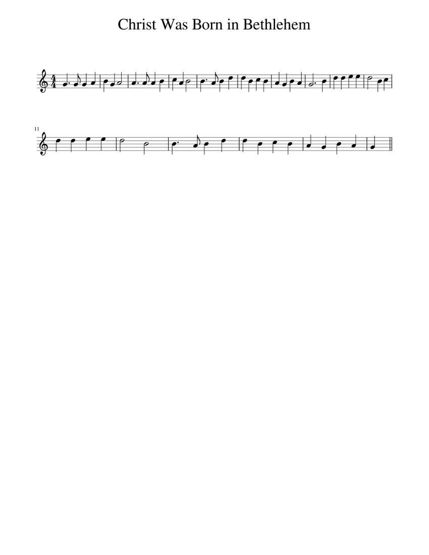 Christ Was Born in Bethlehem Sheet music for Piano (Solo) Easy ...
