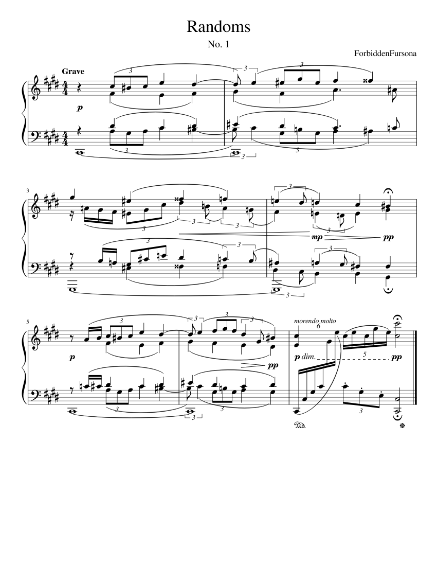 ForbiddenFursona - Randoms, I. Grave Sheet music for Piano (Solo ...