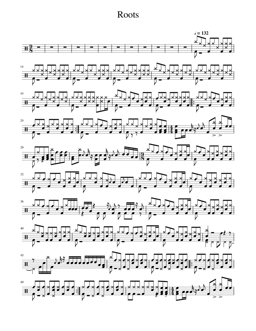 Roots Sheet music for Drum group (Solo) | Musescore.com