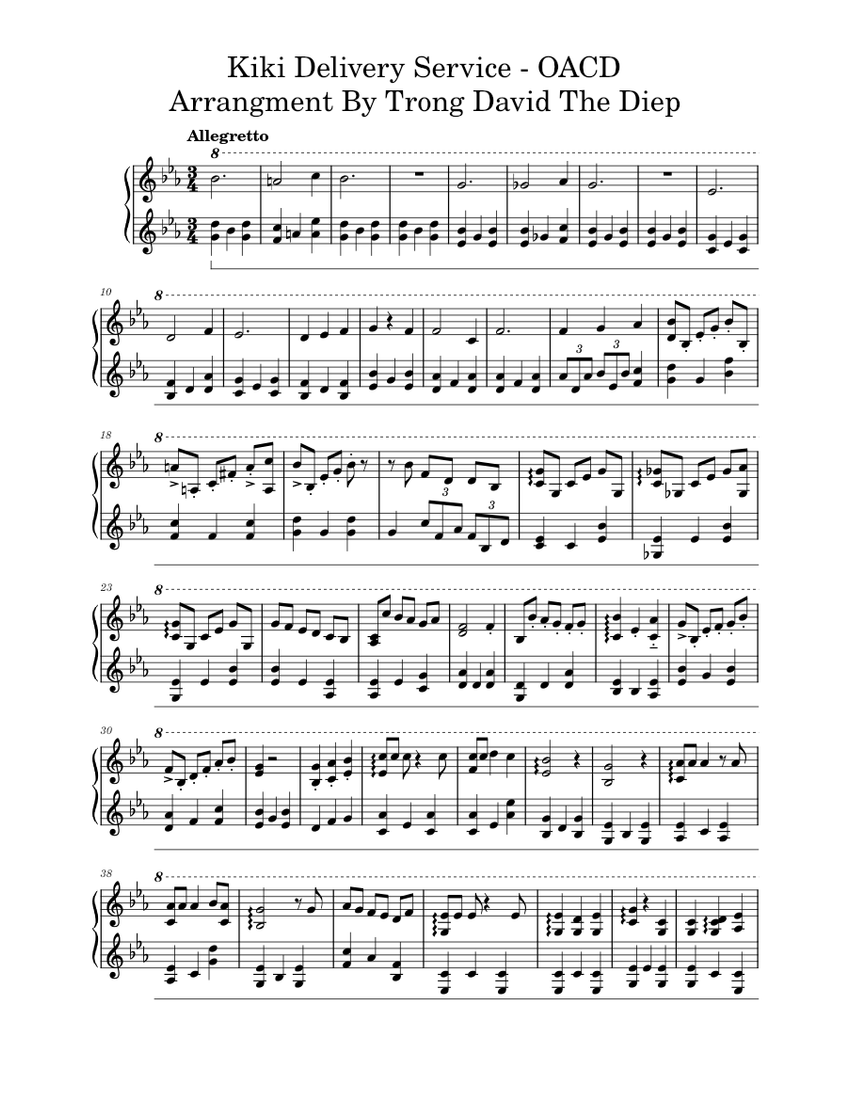 On a clear day – Arrangment By Trong David The Diep Sheet music for ...