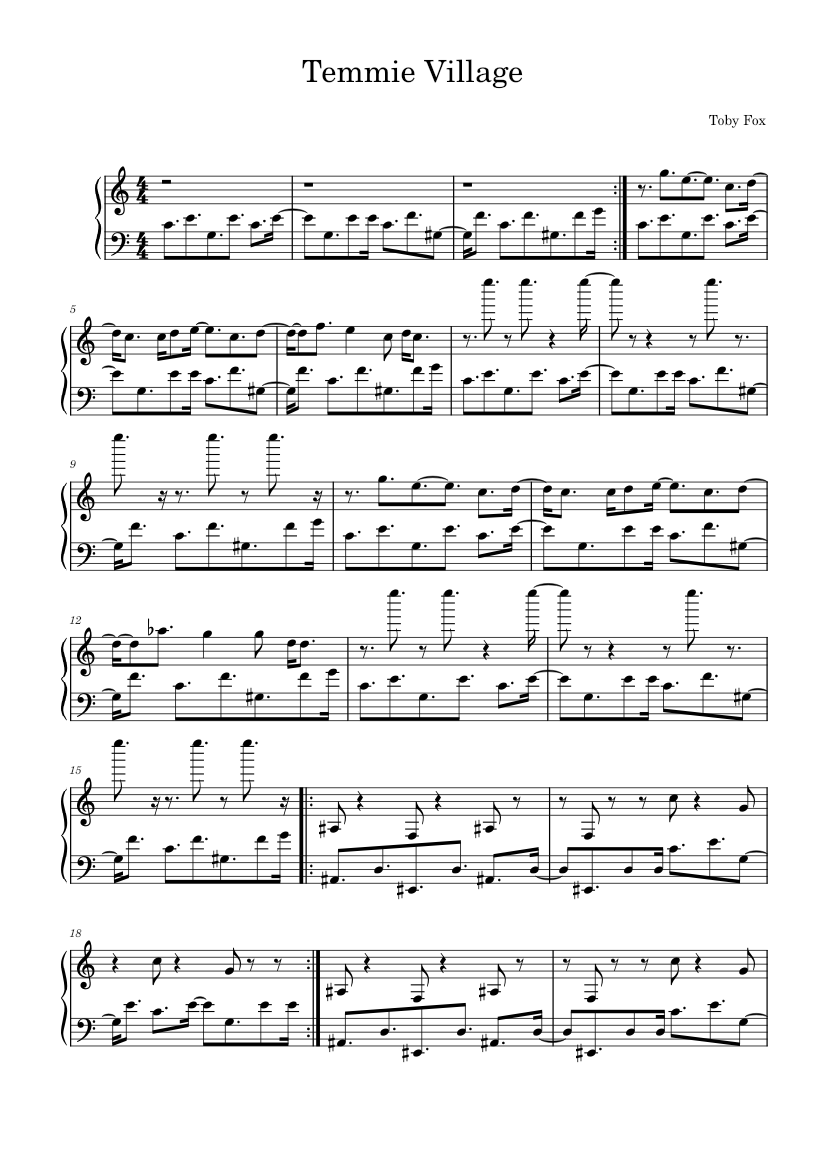 Temmie Village – Toby Fox Sheet music for Piano (Solo) Easy | Musescore.com