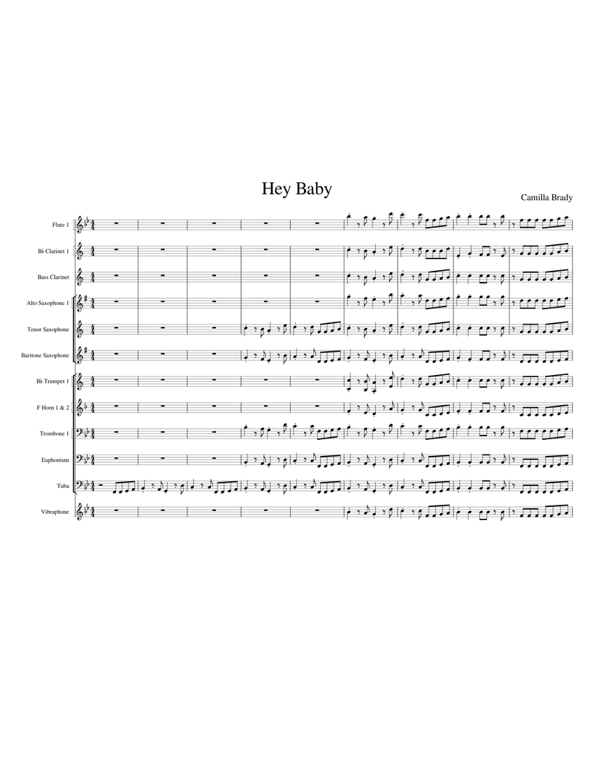 Hey Baby Sheet music for Trombone, Euphonium, Tuba, Flute & more ...