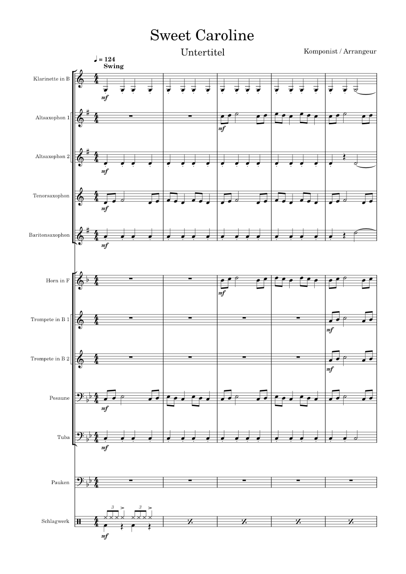 Sweet caroline – Neil Diamond Sweet Caroline Sheet music for Trombone ...