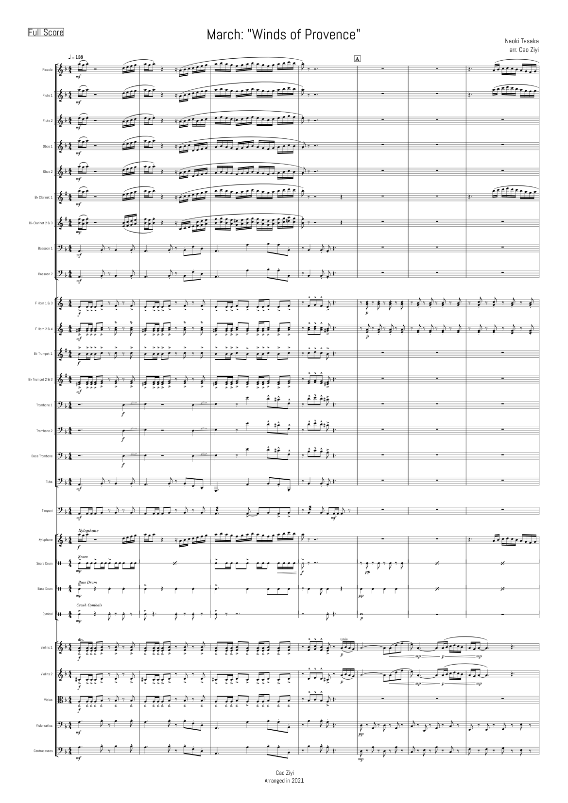 [HIBIKE EUPHONIUM] Winds of Provence マーチ「プロヴァンスの風 Sheet Music for ...