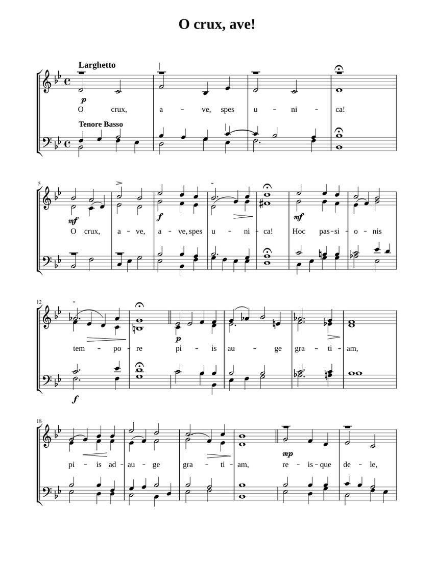 O crux, ave! Sheet music for Piano (Solo) | Musescore.com