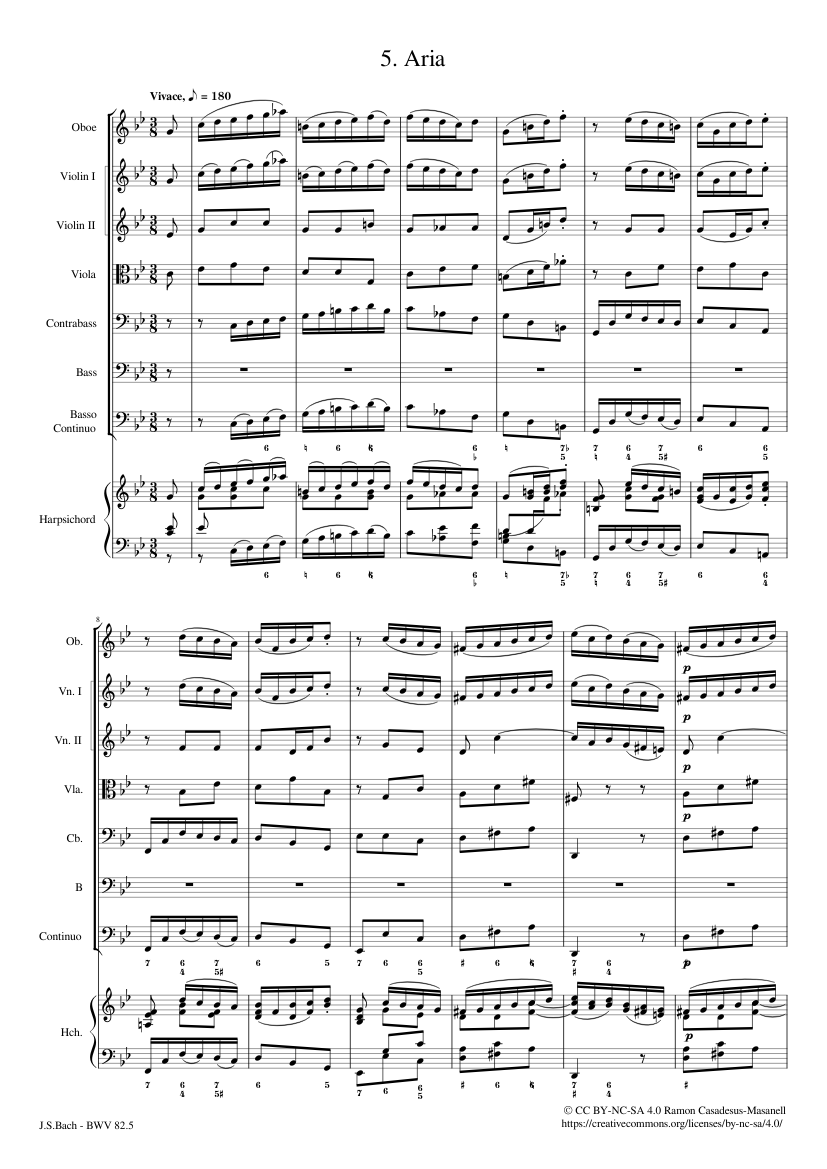 Ich habe genug, BWV 82 / Mvt. 5 – Johann Sebastian Bach BWV 82.5 Sheet ...