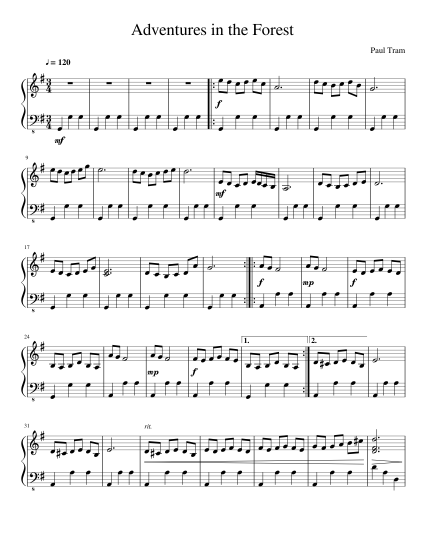Adventures in the Forest Sheet music for Piano (Solo) | Musescore.com