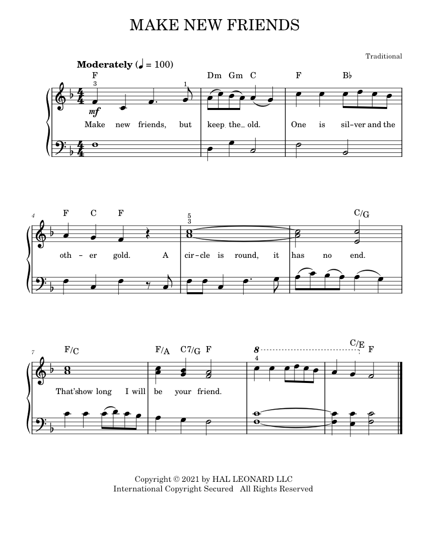 Play Official version of Make New Friends sheet music by Misc ...