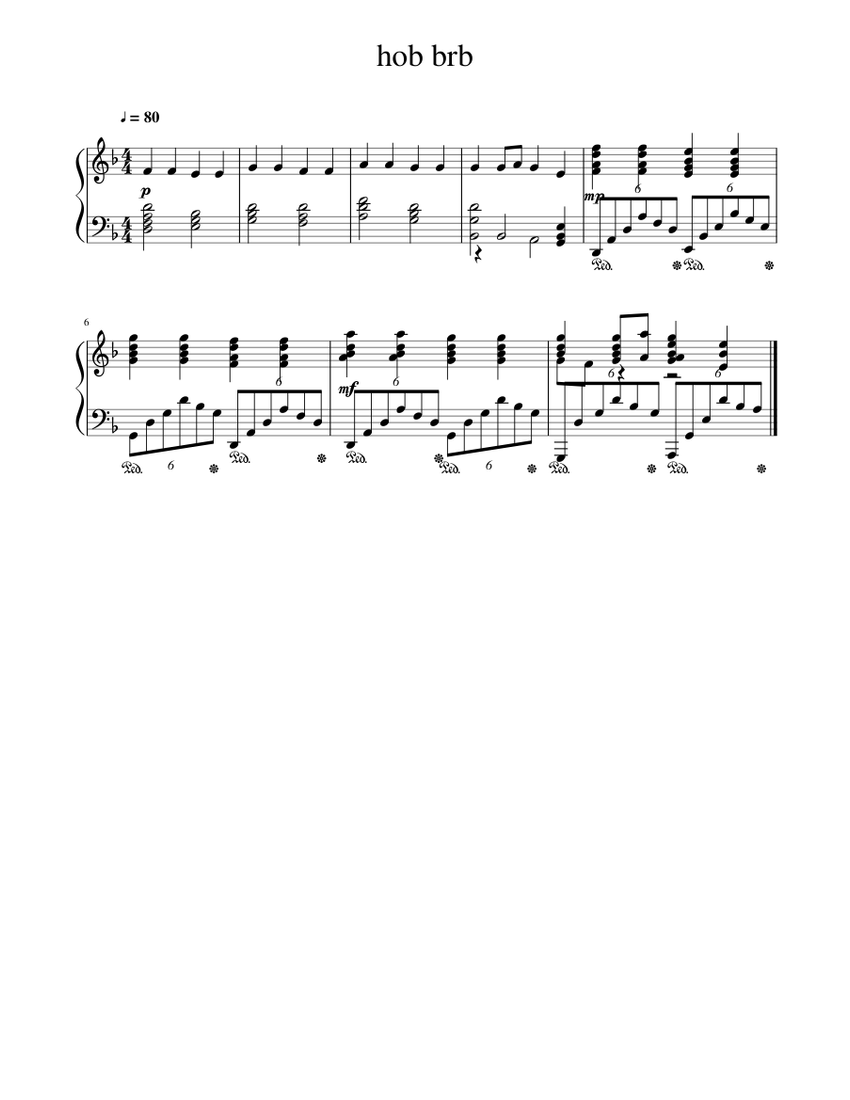 hob brb Sheet music for Piano (Solo) | Musescore.com