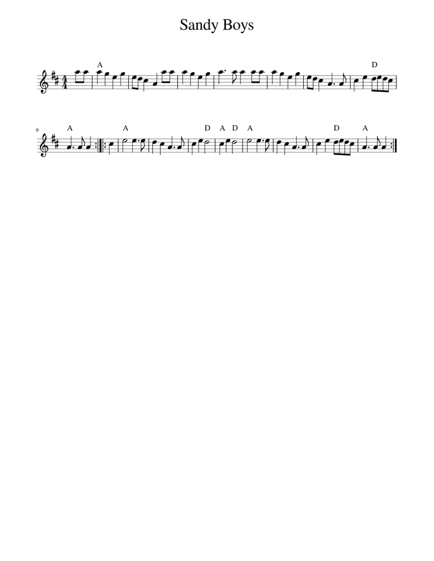 Sandy Boys Sheet music for Piano (Solo) | Musescore.com