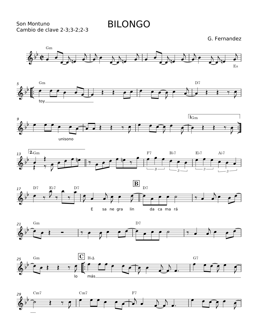 Bilongo - Ismael Rivera Sheet music for Piano (Solo) | Musescore.com
