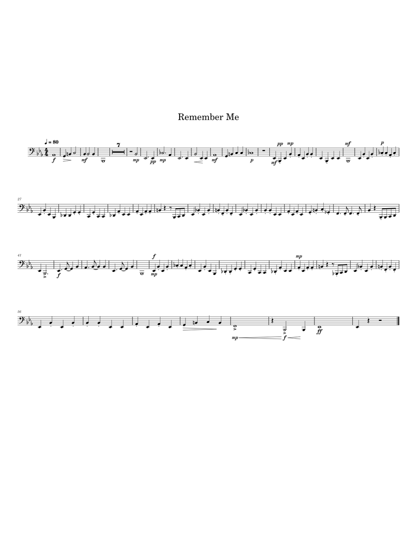 Remember Me Sheet music for Tuba (Solo) | Musescore.com