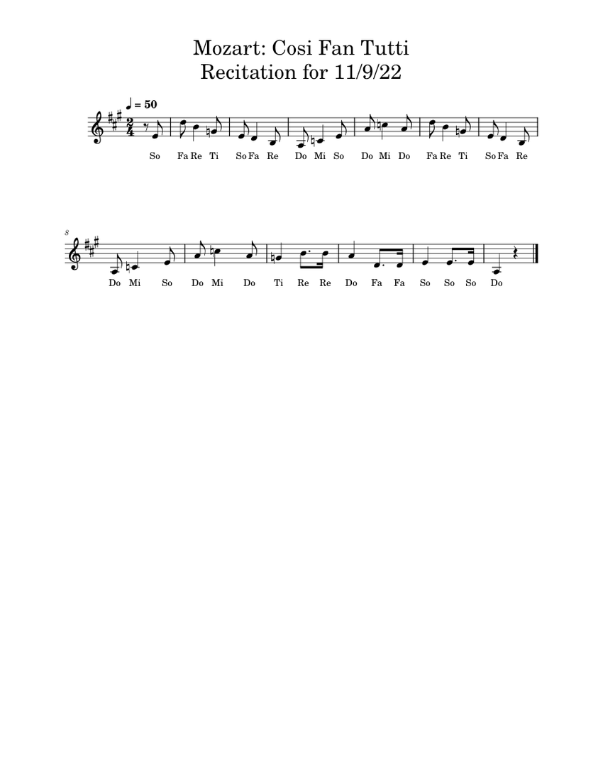 Mozart: Cosi Fan Tutti Sheet music for Piano (Solo) Easy | Musescore.com