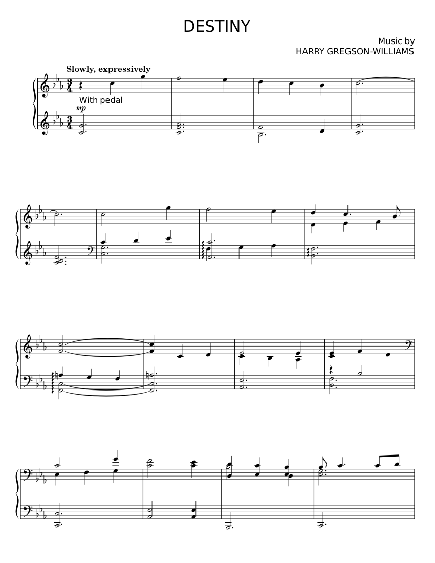 Destiny - Prince Of Persia - Harry Gregson-Williams Sheet music for ...