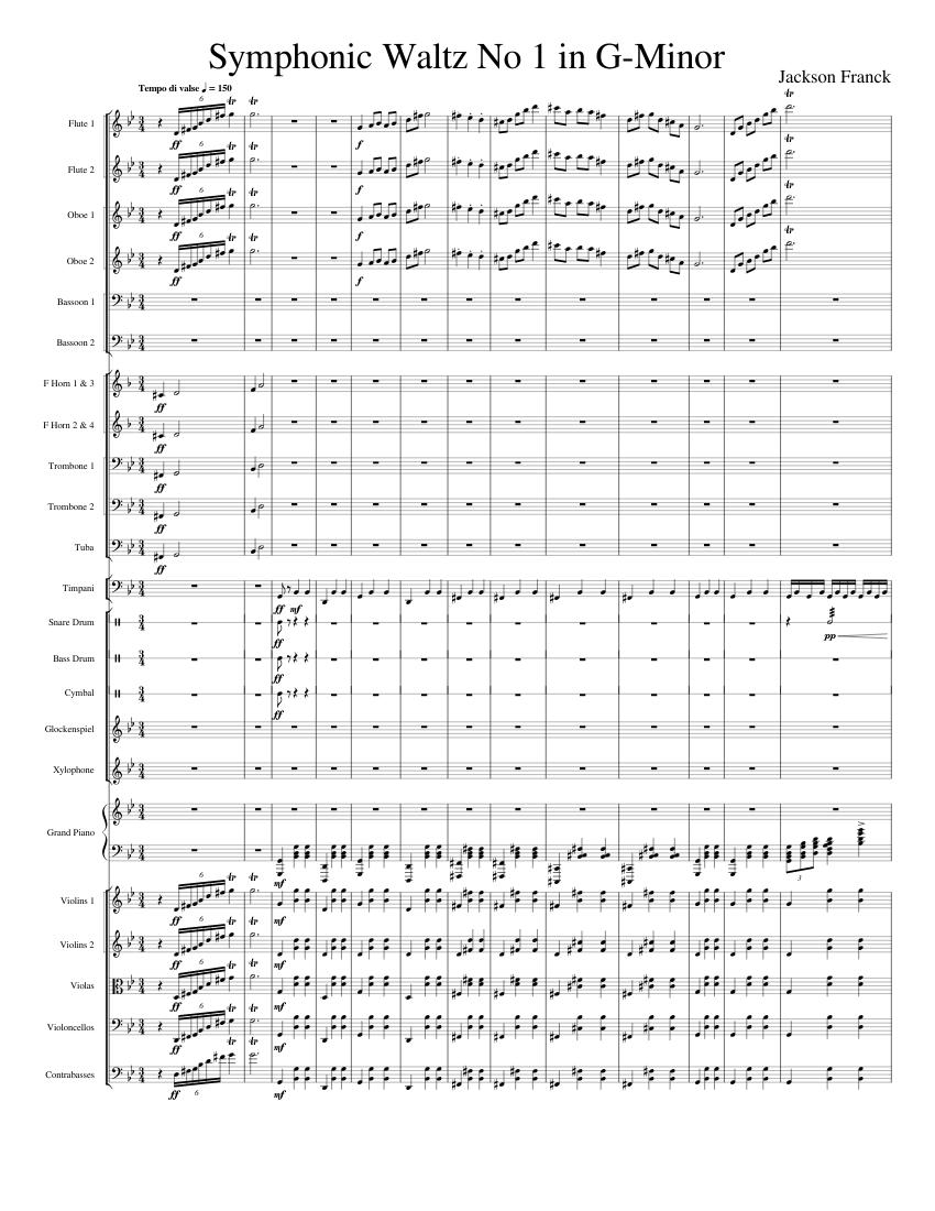 Symphonic Waltz No 1 in G-Minor Sheet music for Piano, Trombone, Tuba ...