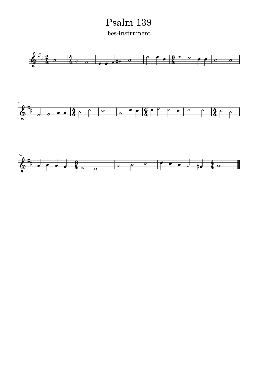 psalm 139 - besinstrument Sheet music for Flute (Solo) | Musescore.com