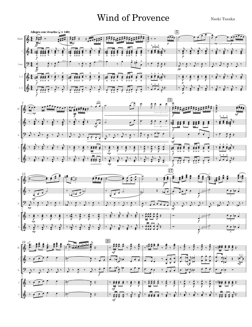 Horn of Provence Sheet Music for French horn (Mixed Ensemble ...