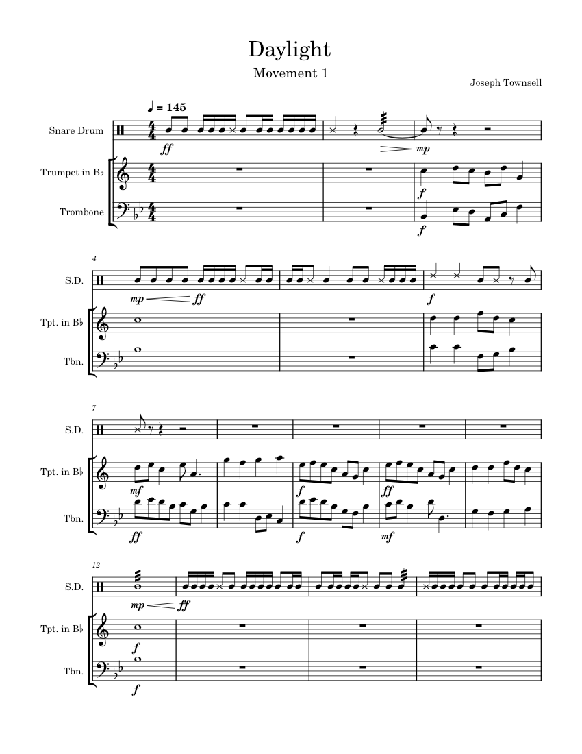 Daylight Sheet music for Trombone, Trumpet other (Mixed Trio ...