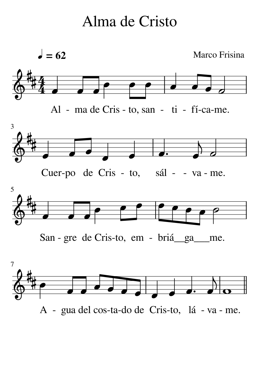 Alma de Cristo Sheet music for Soprano (Solo) | Musescore.com