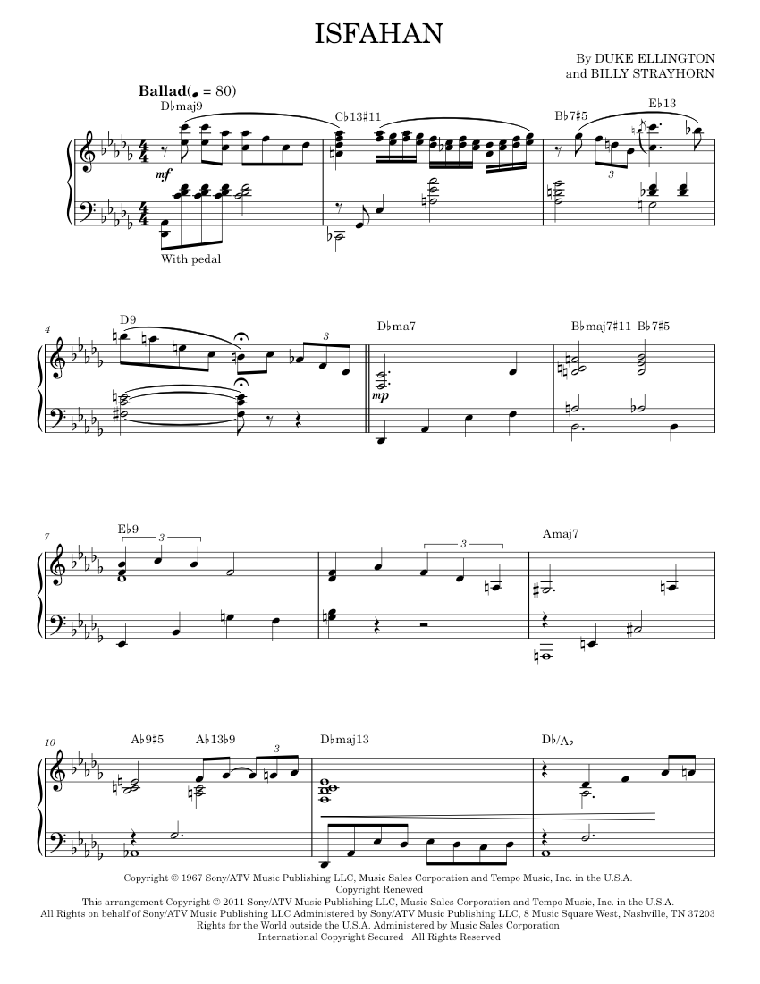 Play Official version of Isfahan Sheet Music by Duke Ellington for ...