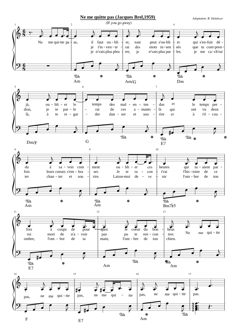 Jacques Brel Ne Me Quitte Pas