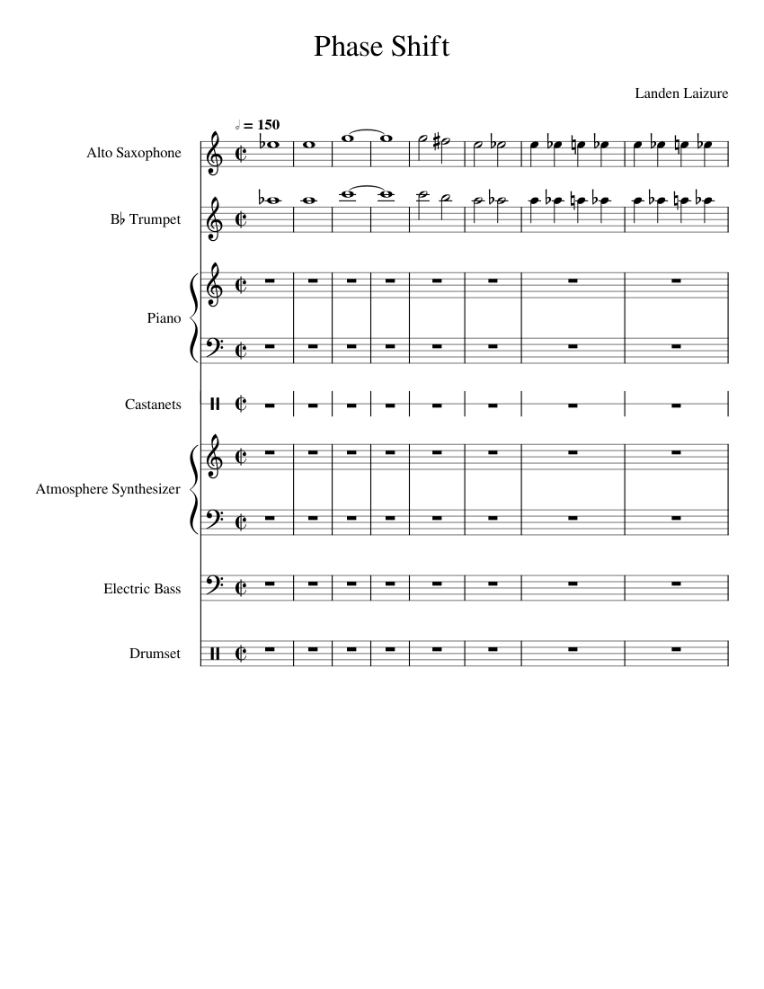 Phase Shift Sheet music for Piano, Saxophone alto, Trumpet in b-flat ...