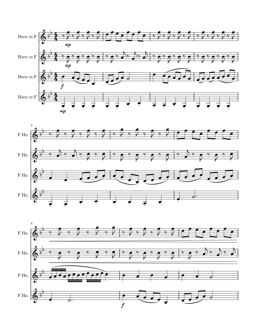 Horn Quartet Sheet music for French horn (Brass Quartet) | Musescore.com