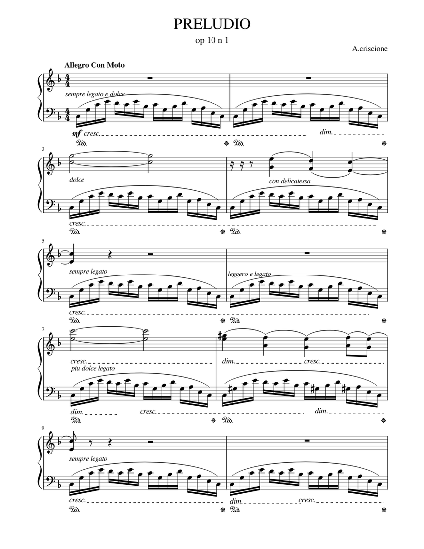 PRELUDIO Sheet music for Piano (Solo) | Musescore.com