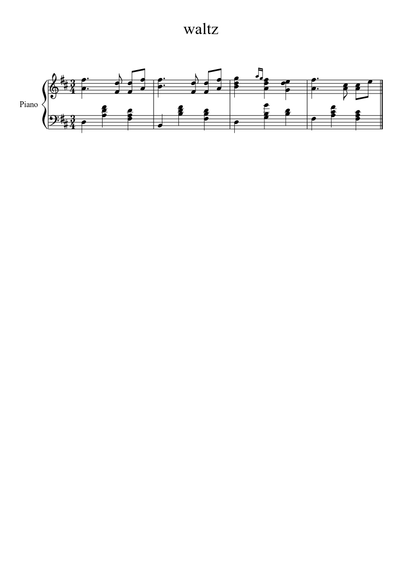 waltz Sheet music for Piano (Solo) Easy | Musescore.com