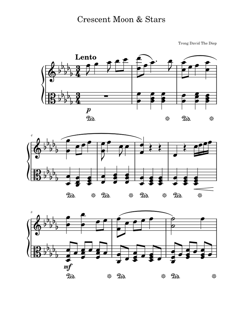 Crescent Moon & Stars - piano tutorial