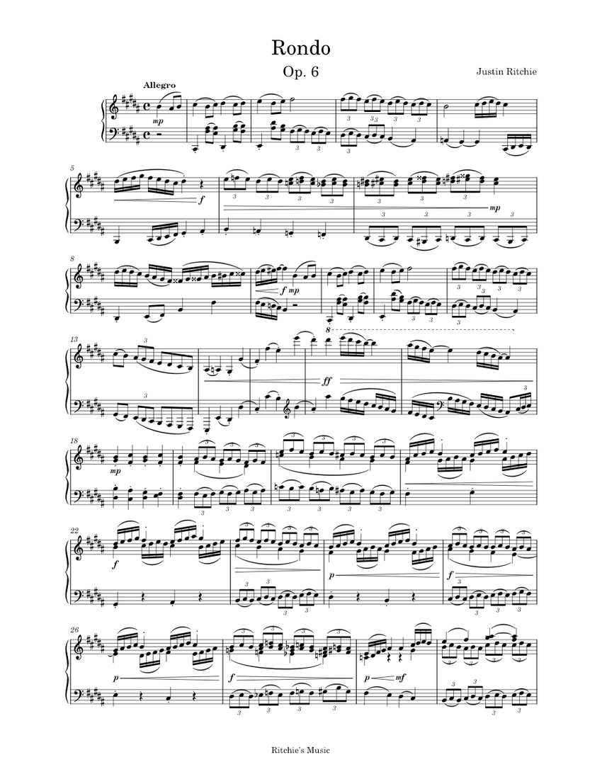 Op 6 Rondo Sheet music for Piano (Solo) | Musescore.com
