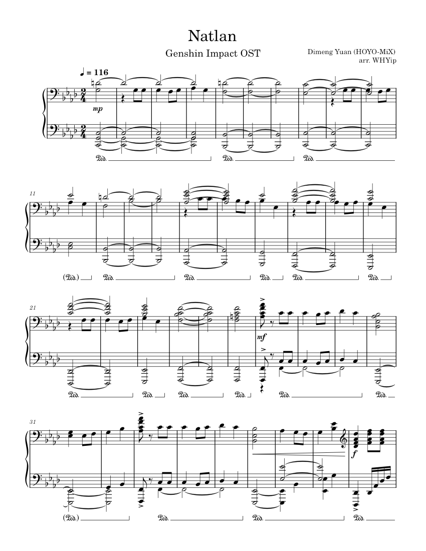 (SWITCH AUDIO!) "Natlan" - Dimeng Yuan (HOYO-MiX) | Piano Arrangement ...