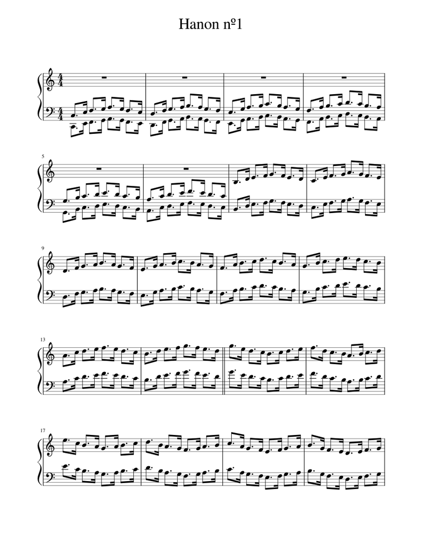 Hanon nº1 Sheet music for Piano (Solo) Easy | Musescore.com