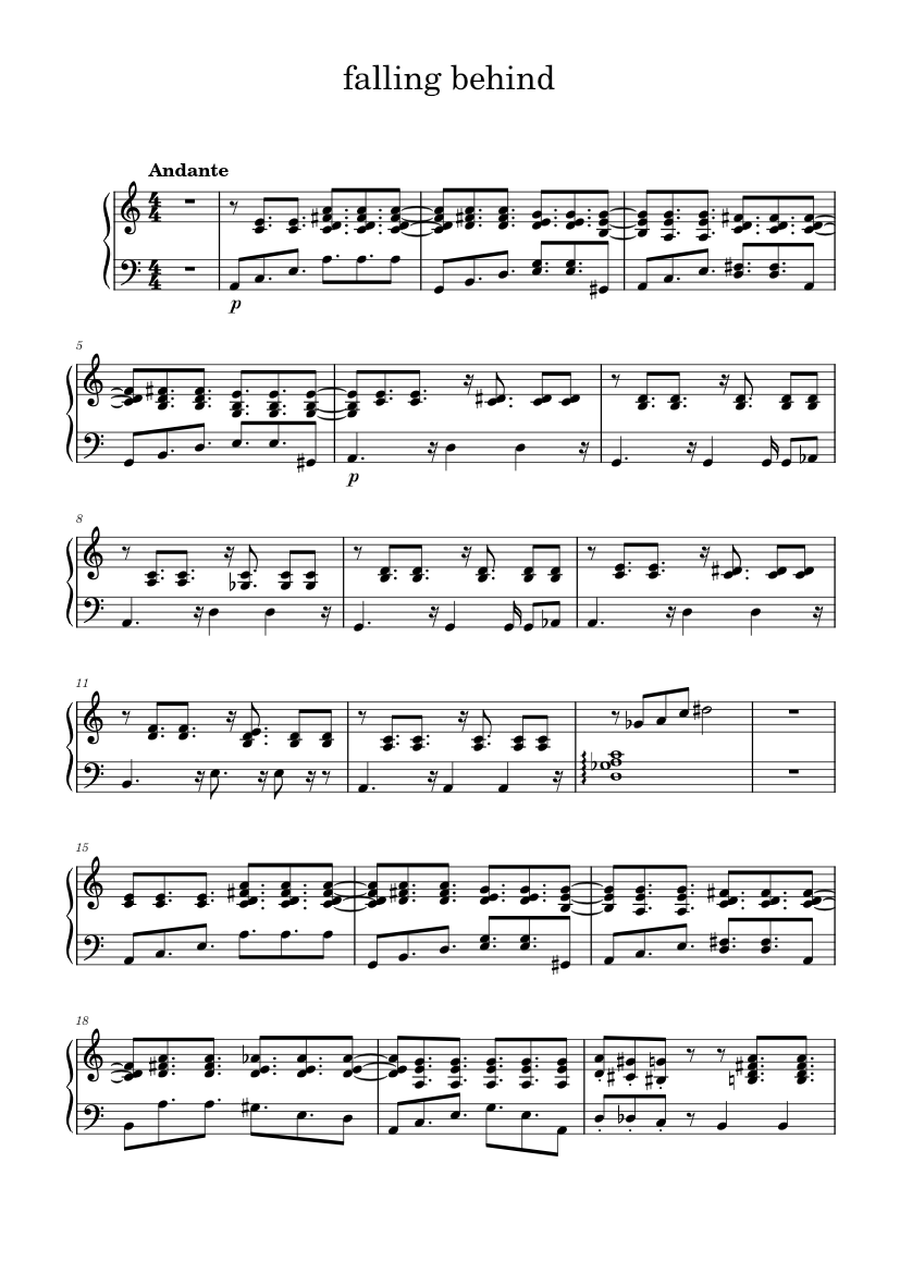 Falling Behind – Laufey Sheet Music for Piano (Solo) | MuseScore.com