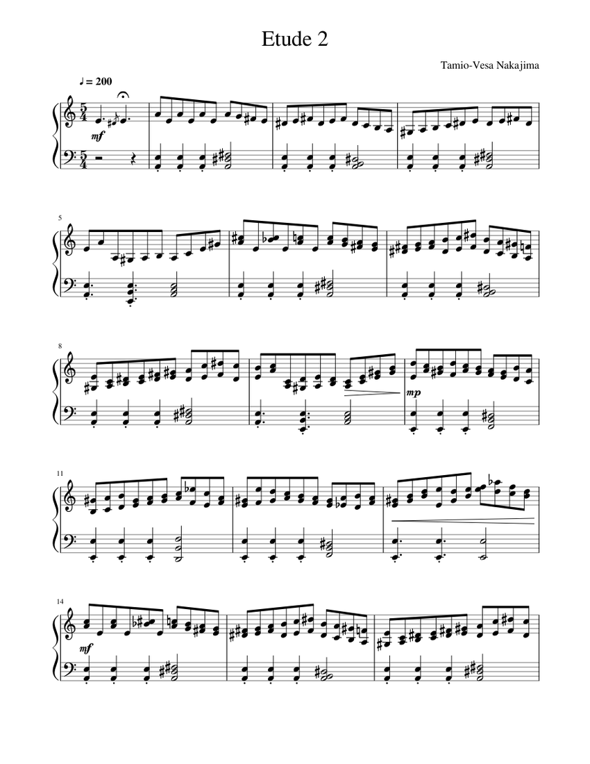 Etude 2 Sheet music for Piano (Solo) | Musescore.com