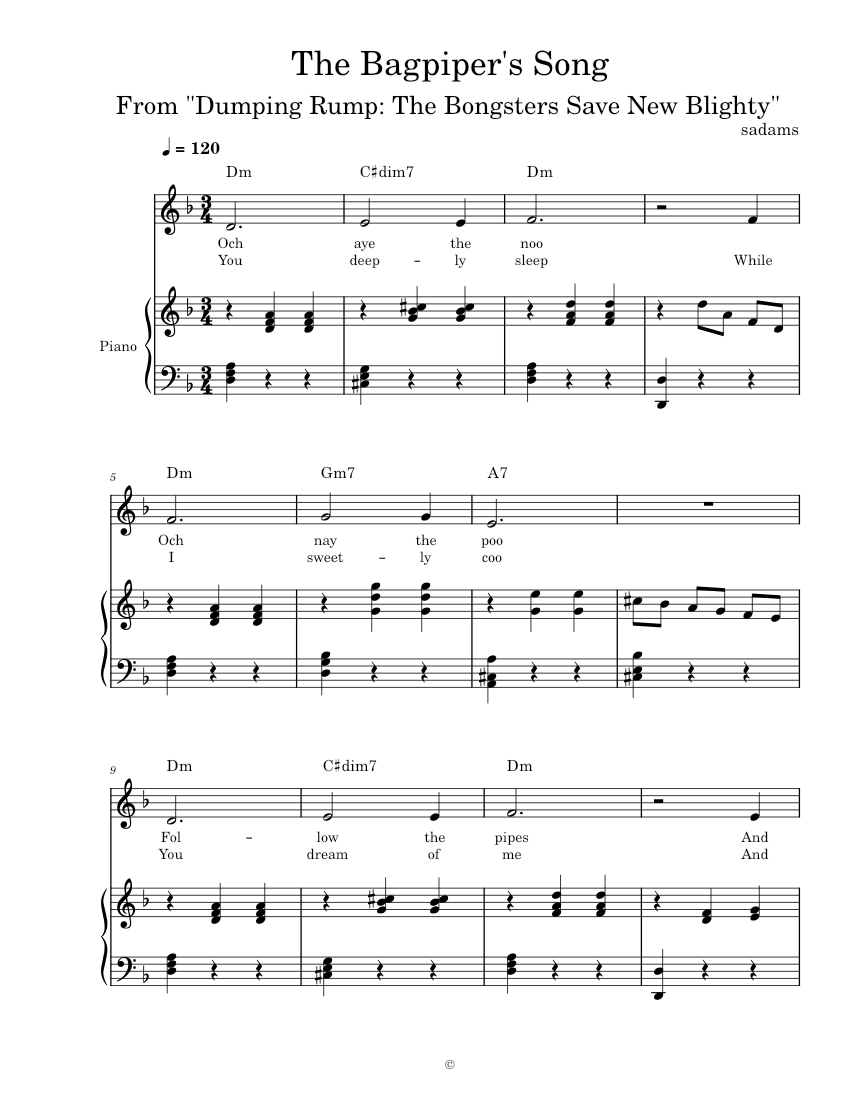 The Bagpiper's Song Sheet music for Piano (Solo) | Musescore.com