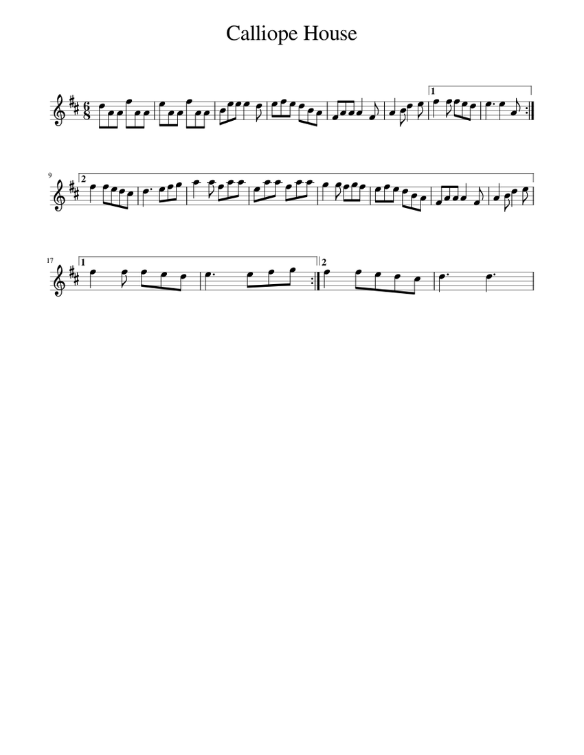Calliope House Sheet music for Piano (Solo) | Musescore.com