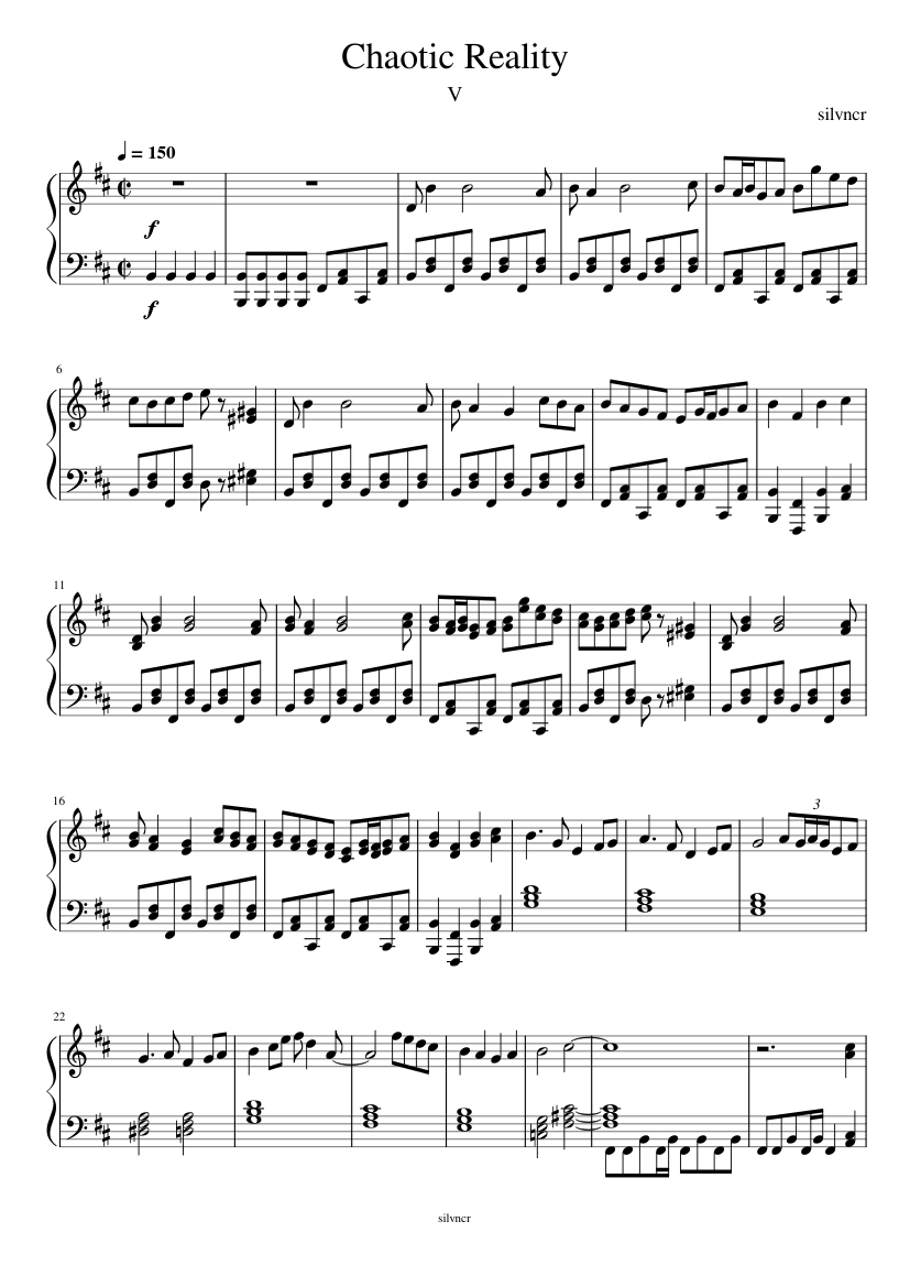 Chaotic Reality Sheet music for Piano (Solo) | Musescore.com
