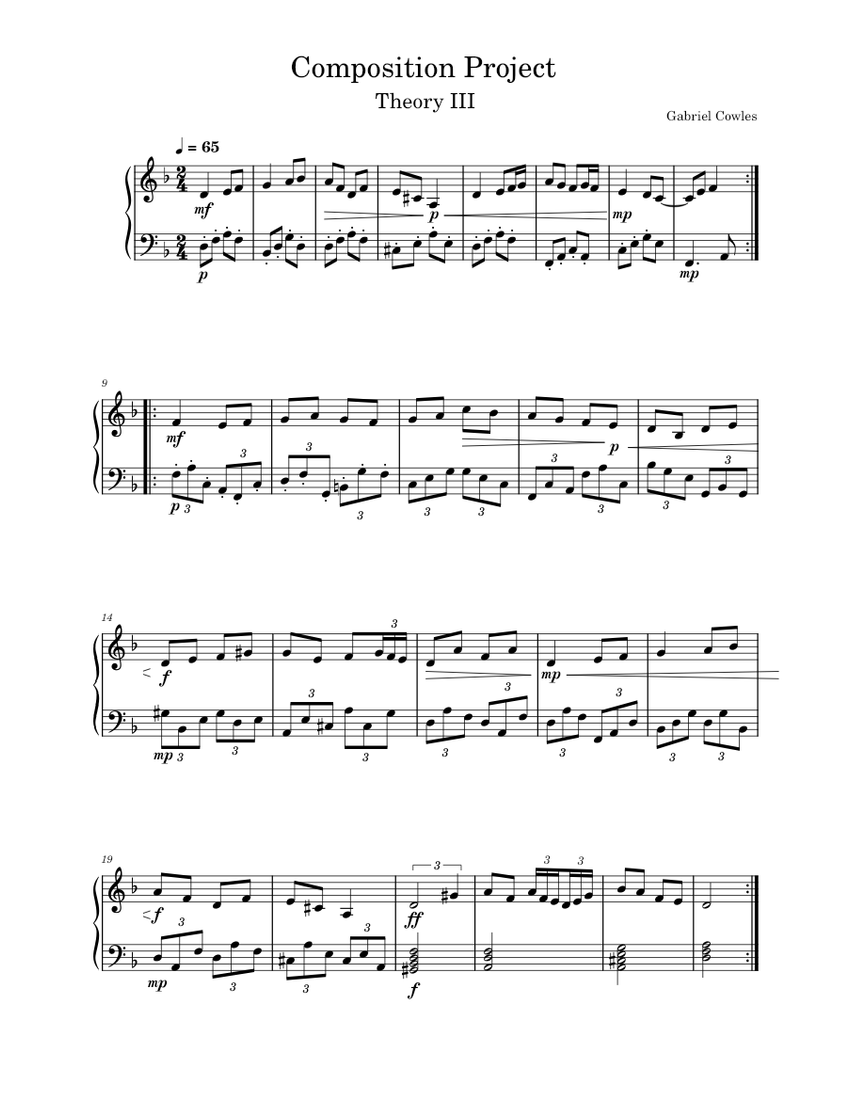 Composition Project Sheet music for Piano (Solo) | Musescore.com
