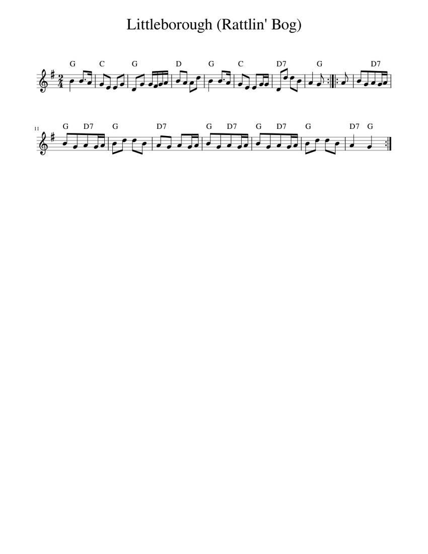 Littleborough (Rattlin' Bog) Sheet music for Piano (Solo) Easy ...