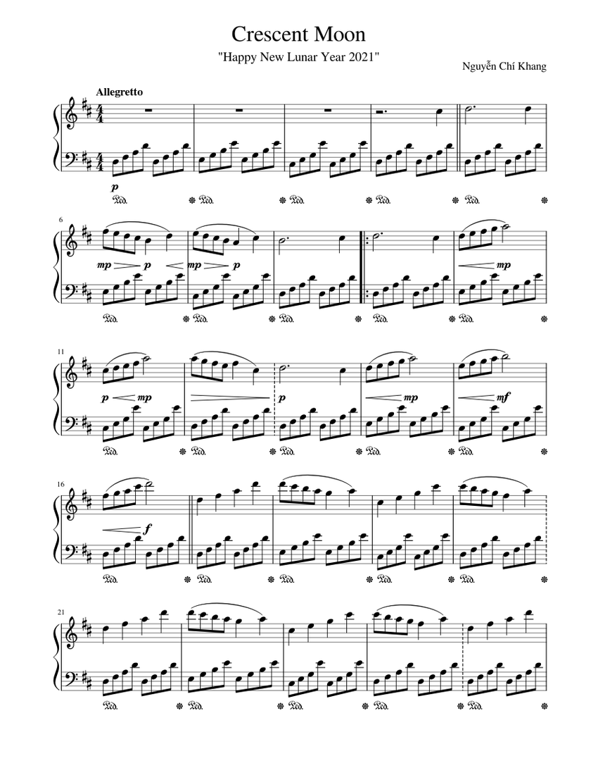 Crescent Moon - Nguyễn Chí Khang - piano tutorial
