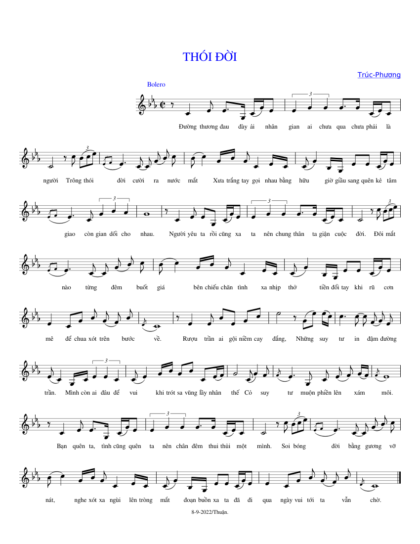 THÓI_ĐỜI Sheet music for Piano (Solo) Easy | Musescore.com