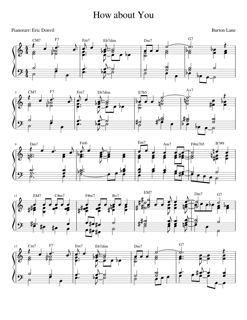 How about You/ Jazz piano/ Burton Lane Sheet music for Piano (Solo ...