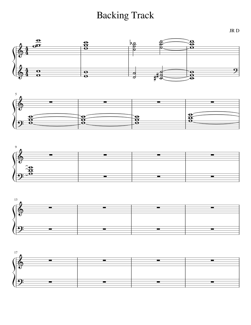 Backing Track Sheet music for Piano (Solo) Easy | Musescore.com