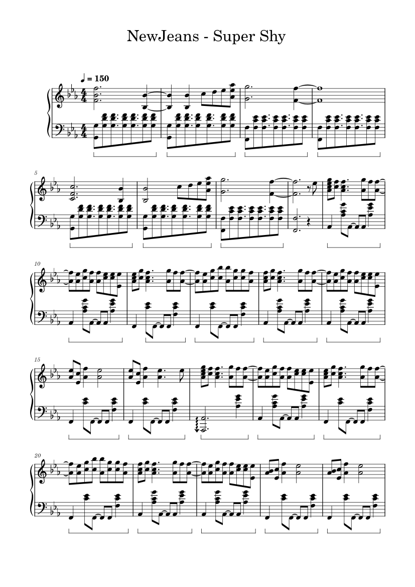 NewJeans - Super Shy Sheet Music for Piano (Solo) | MuseScore.com