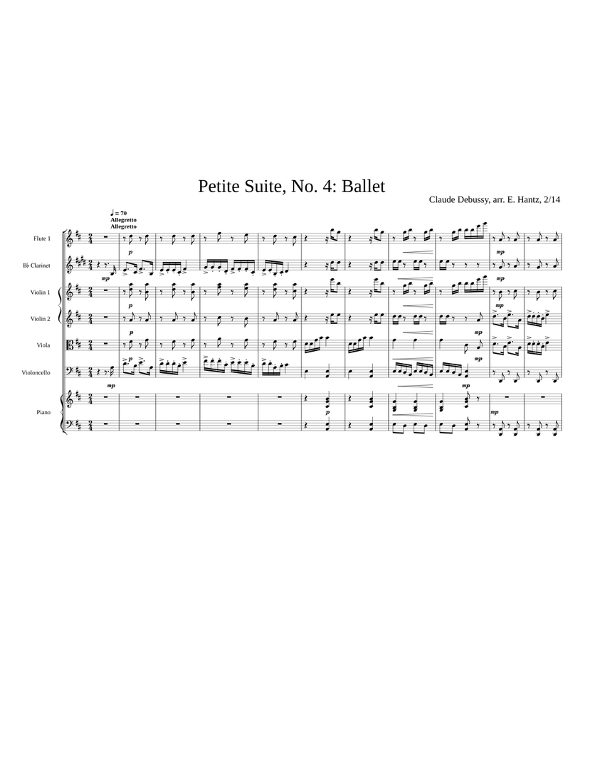 Petite suite – Claude Debussy Sheet music for Piano, Flute, Clarinet in b-flat, Violin & more ...