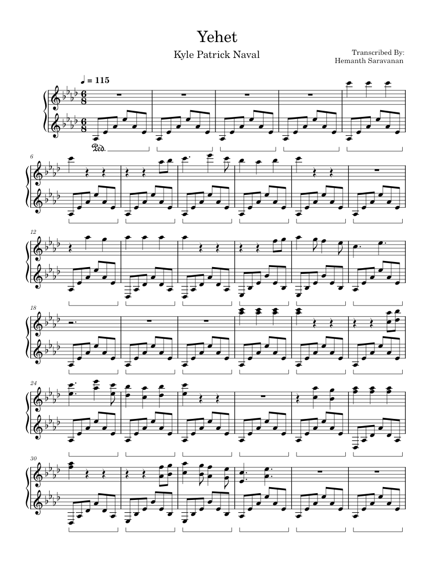Darts & Hearts – Kyle Patrick Naval Sheet music for Piano (Solo ...
