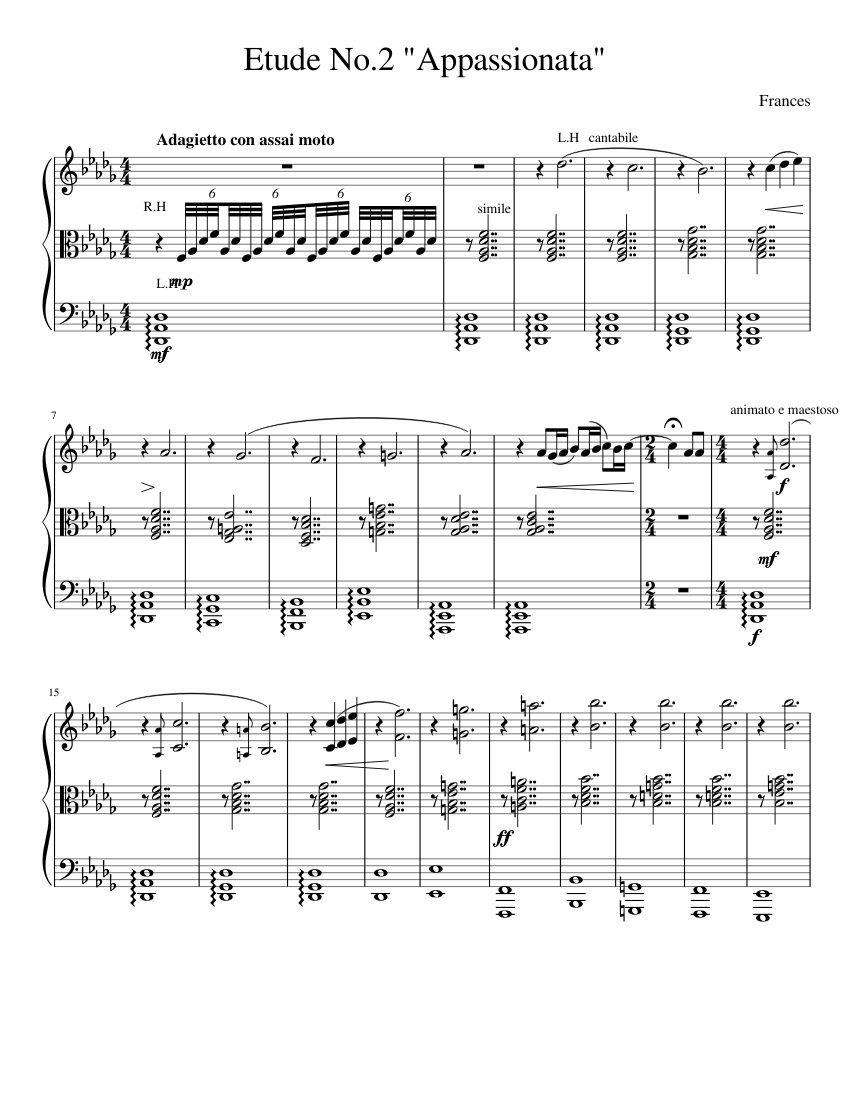 Etude No.2 "Appassionata" Sheet Music for Piano (Solo) | MuseScore.com