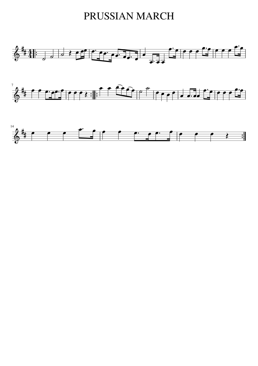 PRUSSIAN MARCH Sheet music for Piano (Solo) Easy | Musescore.com
